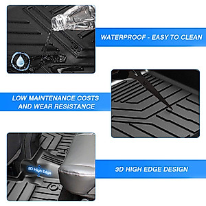 KUST Custom Fit Floor Mats for 2020-2023 2024 Ford Escape No-Hybird (NOT Fit Hybrid Models) Floor Liner All Weather Car Mats 1st & 2nd Row Liners Full Set Black Non-Slip 3PCS