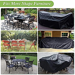 KANSING Upgraded Patio Furniture Covers,Tough Oxford Outdoor Furniture Set Covers Waterproof,Windproof / Tear-Resistant,Outdoor Furniture Cover for Rectangular/Oval Table,4-8 Seats,90x56x27.5 Inch