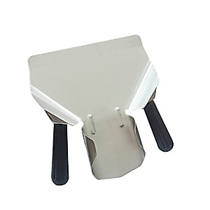 LoveDeal Commercial Stainless Steel French Fry Scoop, Chip Popcorn Bagger, Ice Candy Snacks Desserts Scooper, Removable Dual Handle （Right&Left)