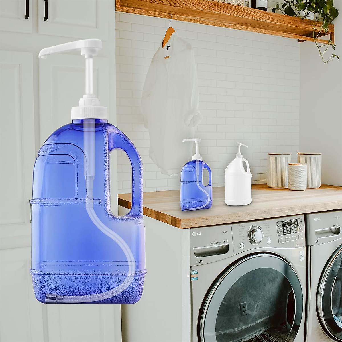 Gallon Jug Pump Dispenser with Soft Dip Tube Fit 38/400 Thread| Dispense 8cc with Each Stroke| Fit Most 5 Gallon or 1 Gallon or Half Gallon Jugs and Sauce Bottles - 2 Packs