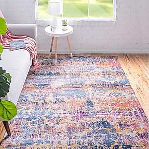 Rugs.com Budapest Collection Area Rug – 8' x 10' Multi Low-Pile Rug Perfect for Living Rooms, Large Dining Rooms, Open Floorplans
