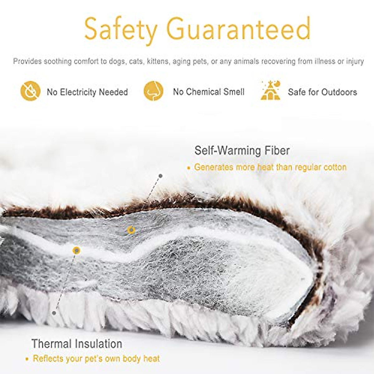 Self Heating Cat Pad Self Warming Cat Bed 27.5" x 18.5" Thermal Cat Mat for Outdoor and Indoor Pets