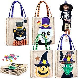 DBPBToU 7.5“ 4 Pack Cotton Linen Gift Bags, Small Bags for Gifts, Bulk Gift Bags with Handles Gift Bag