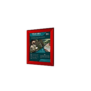 BNV Aluminum Front Load Snap Poster/Picture Certificate Frame, Red, 8.5x11 Inches, 1.25'' Profile, Wall Mounting, Portrait and Landscape Mode, Easy Installation, Anti-Glare, PVC Cover, Lightweight