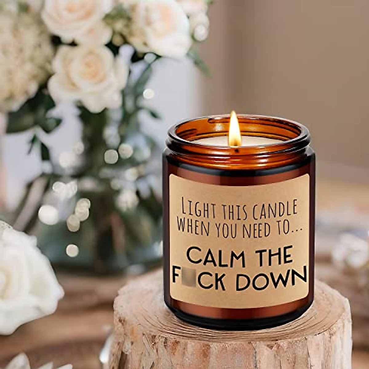 Miracu Calming Scented Candles, Calm The f Down - Funny Anxiety Relief Candle, Stress Relief Gifts for Women, Men - Mothers Day, Birthday Relaxing Gifts for Women, Mom, Wife, Daughter, Friend, Him Her