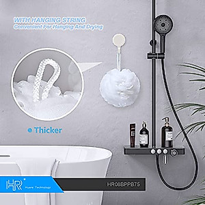 Loofah Sponge 75g Bath Sponge Exfoiating Body Scrubber HR Huare Technology Shower Loofah 3 Pack, Stocking Stuffers Xmas Gift Set for Family and Friends