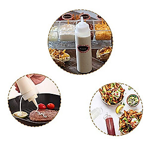 Hamiggaa 15 PCS 8oz Squeeze Bottles,Plastic Condiment Bottle with Twist On Cap Lids,Squeeze Bottle for Sauces,Ketchup,Barbecue,Syrup,Paint