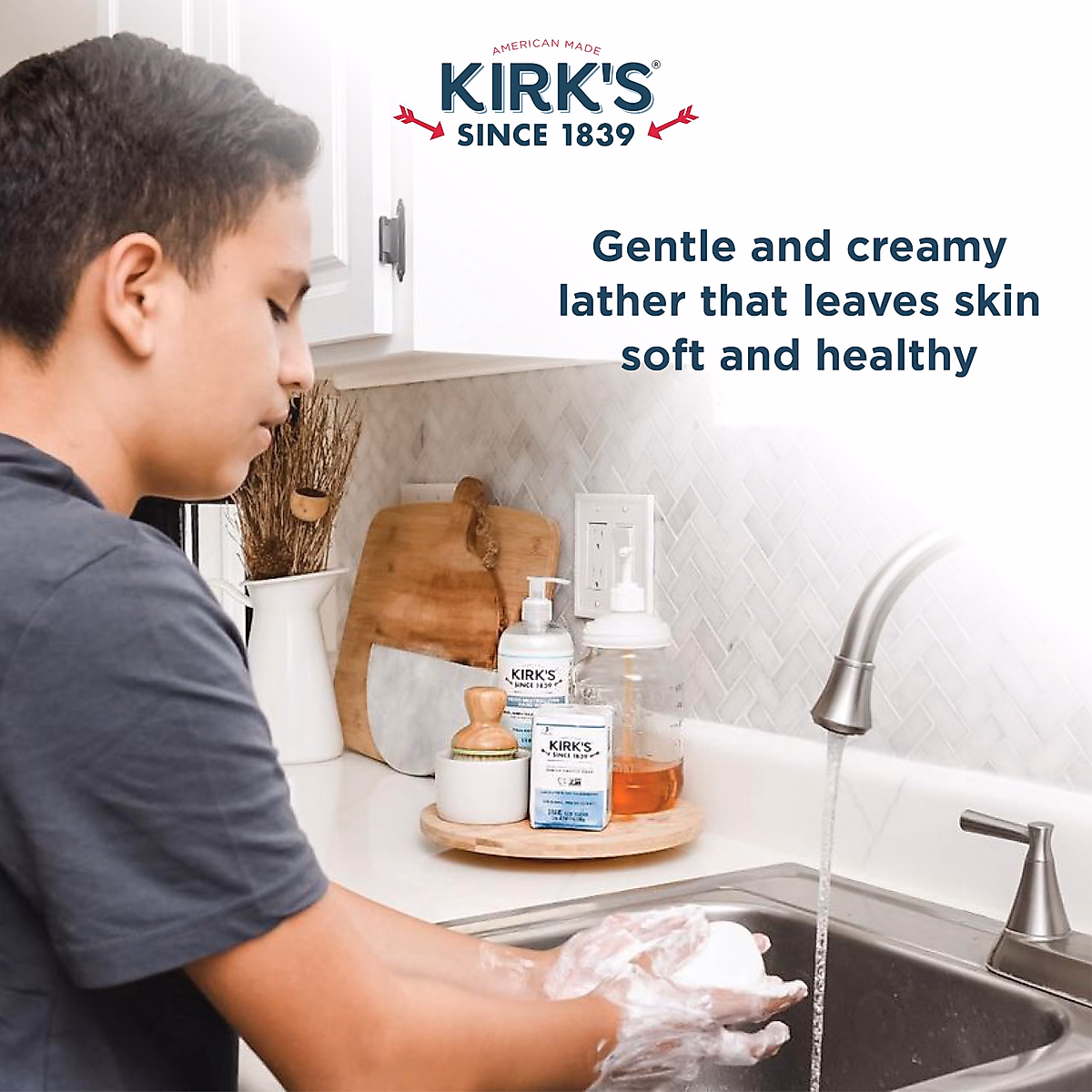 Kirk's Castile Bar Soap for Men, Women & Children - Made with Premium Coconut Oil, Sensitive Skin Formula, Vegan, Non GMO, Original Fresh Scent, 4 oz. Bars, 24 Pack