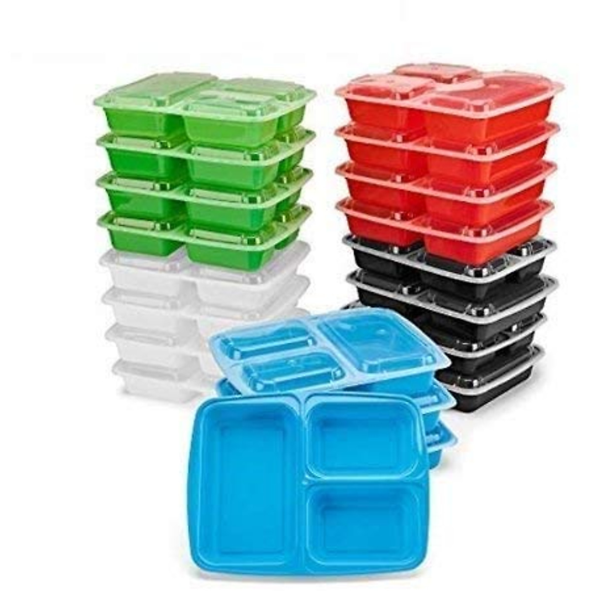 Simply Life New 3 Compartment Meal Prep Containers (20 Pack)