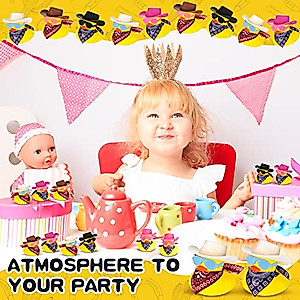 24 Sets Cowboy Rubber Ducks with Mini Cowboy Hat Scarf and Sunglasses Cute Bath Rubber Ducks Small Bathtub Accessories Toys for Baby Shower Birthday Swimming Party Gifts Decorations