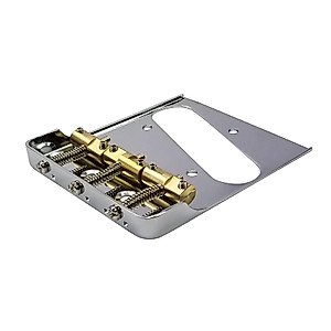 Telecaster Chrome Bridge w/Compensated Brass Saddles & Cut-Down Sides for Fender Tele Guitar