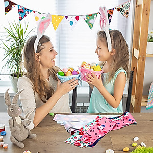 70 Pcs Spring Jelly Fabric Patchwork Roll, 2.55 Inch Easter Fabric Quilting Strips Roll up Jelly Fabric Patchwork Fabric Bundles for Holiday Quilters and Sewing DIY Crafts