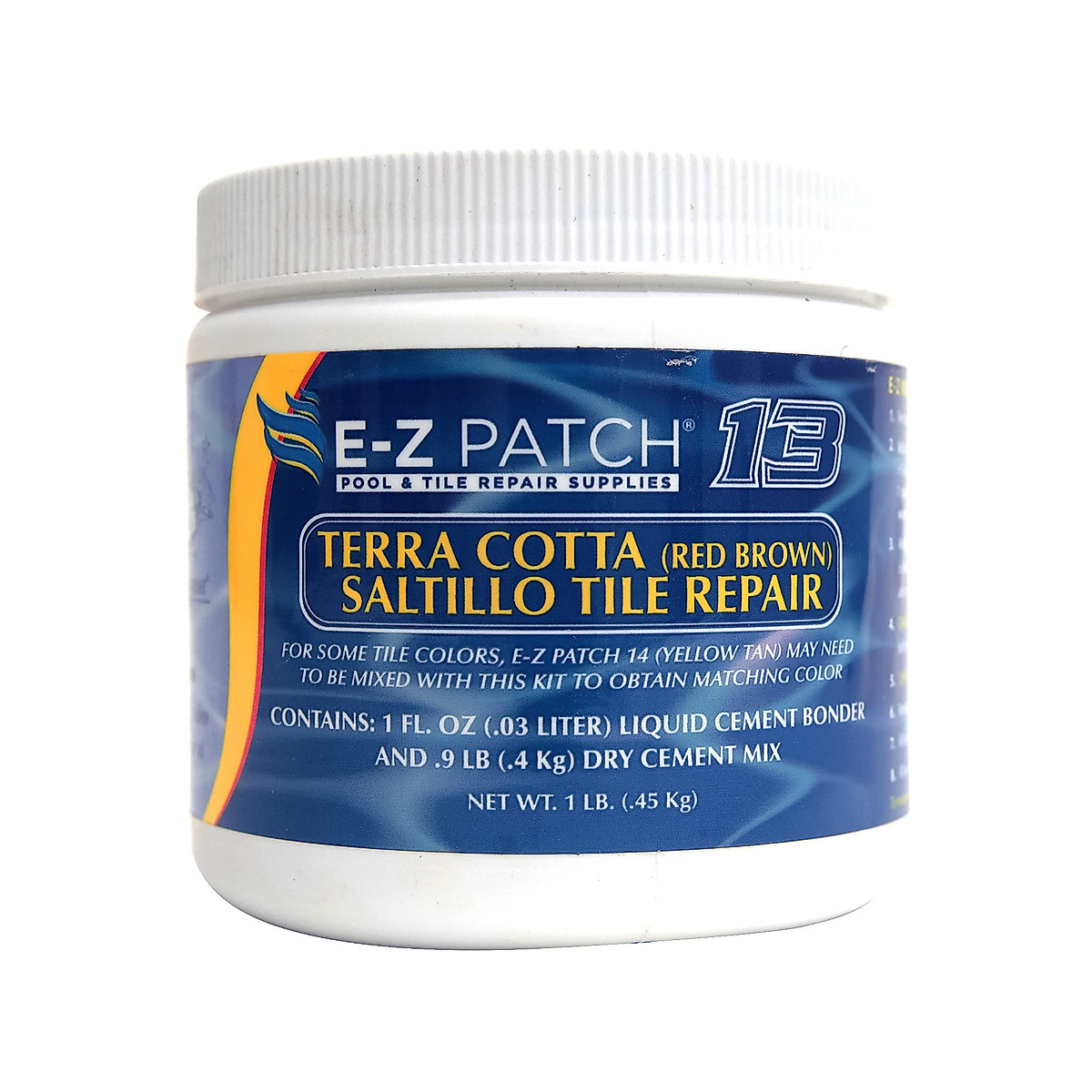 E-Z Patch 13 Saltillo Tile Repair Kit - DIY TerraCotta Tile Filler - (Red-Brown, 1 Pound)