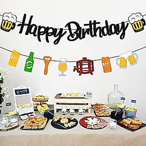 Happy Birthday Banner for Men Cheers for 21st-100th Years Bday Party Backdrop Decoration for Women Adult Him Her Celebrating Birthday Anniversary Event Garland Supplies Pre-Strung