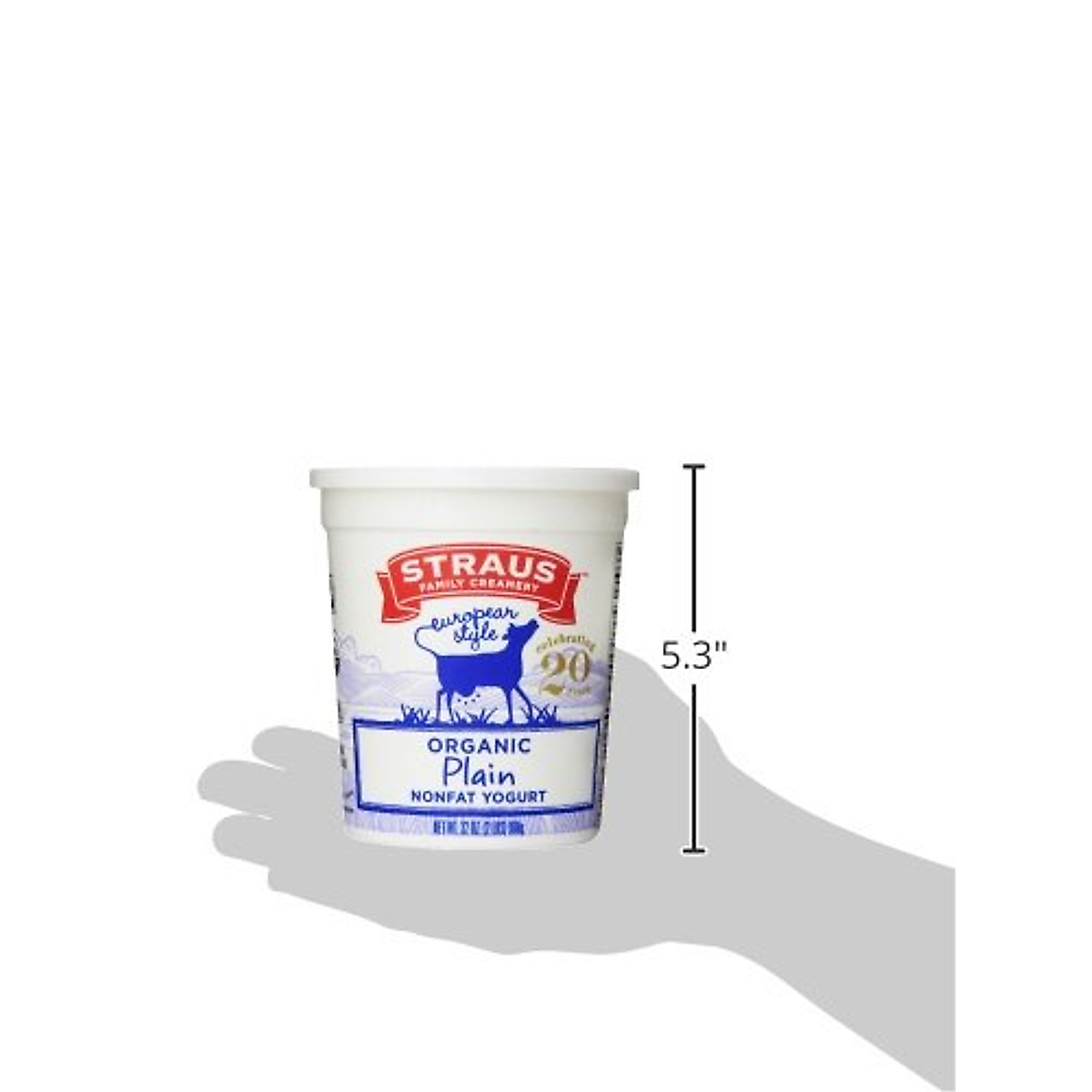 Straus Family Creamery, Non Fat Plain Yogurt, 32 oz