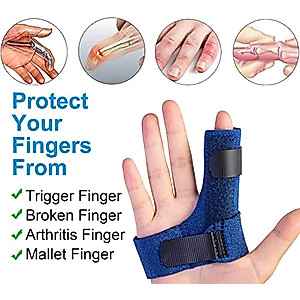 Sumifun Finger Brace, Trigger Finger Splint for Index Middle Ring Pinky Finger Arthritis Pain, Tendon Injury, Broken Mallet Finger Stabilizer Supports for Dislocated Knuckle Immobilizer Wrap for
