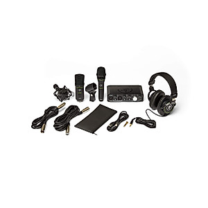 Mackie Producer Bundle with Onyx Producer interface, EM89D dynamic mic, EM91C condenser mic and MC-100 headphones.