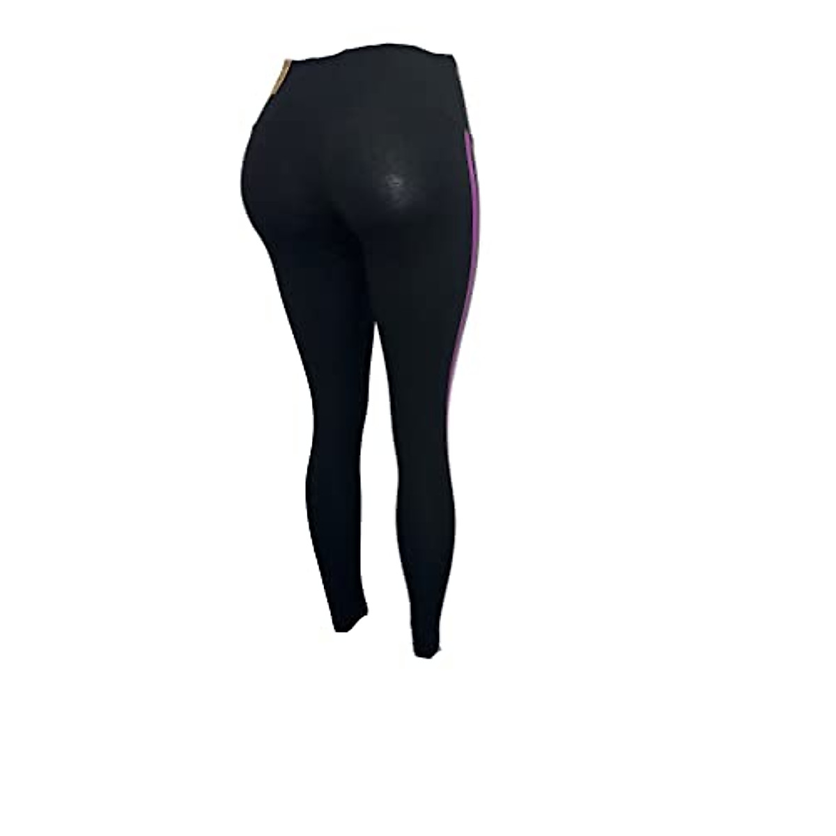 Victoria's Secret Pink Active High Waist Full Length Cotton Legging Black/Purple Size Large New