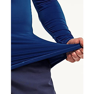 TSLA Men's UPF 50+ Long Sleeve Rash Guard, UV/SPF Quick Dry Swim Shirt, Water Surf Swimming Shirts, Basic Guard Navy, X-Large
