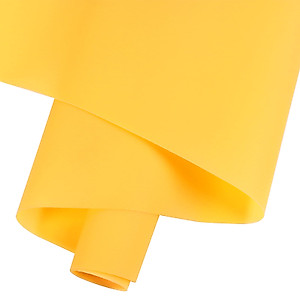 HGUAN Smooth Solid Color PVC Jelly Roll Vinyl Faux Leather Fabric 12"X53"(30cmX135cm) for Making Crafts,Hair Bows,and Sewing Craft Projects (Yellow)