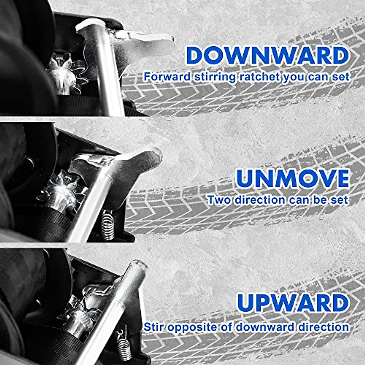 XPV AUTO Boat Trailer Winch 1200lbs Hand Winch with 26ft Blue Winch Strap, 2 Way Ratchet Manual Winch for Jet Ski Boat Towing Waterproof