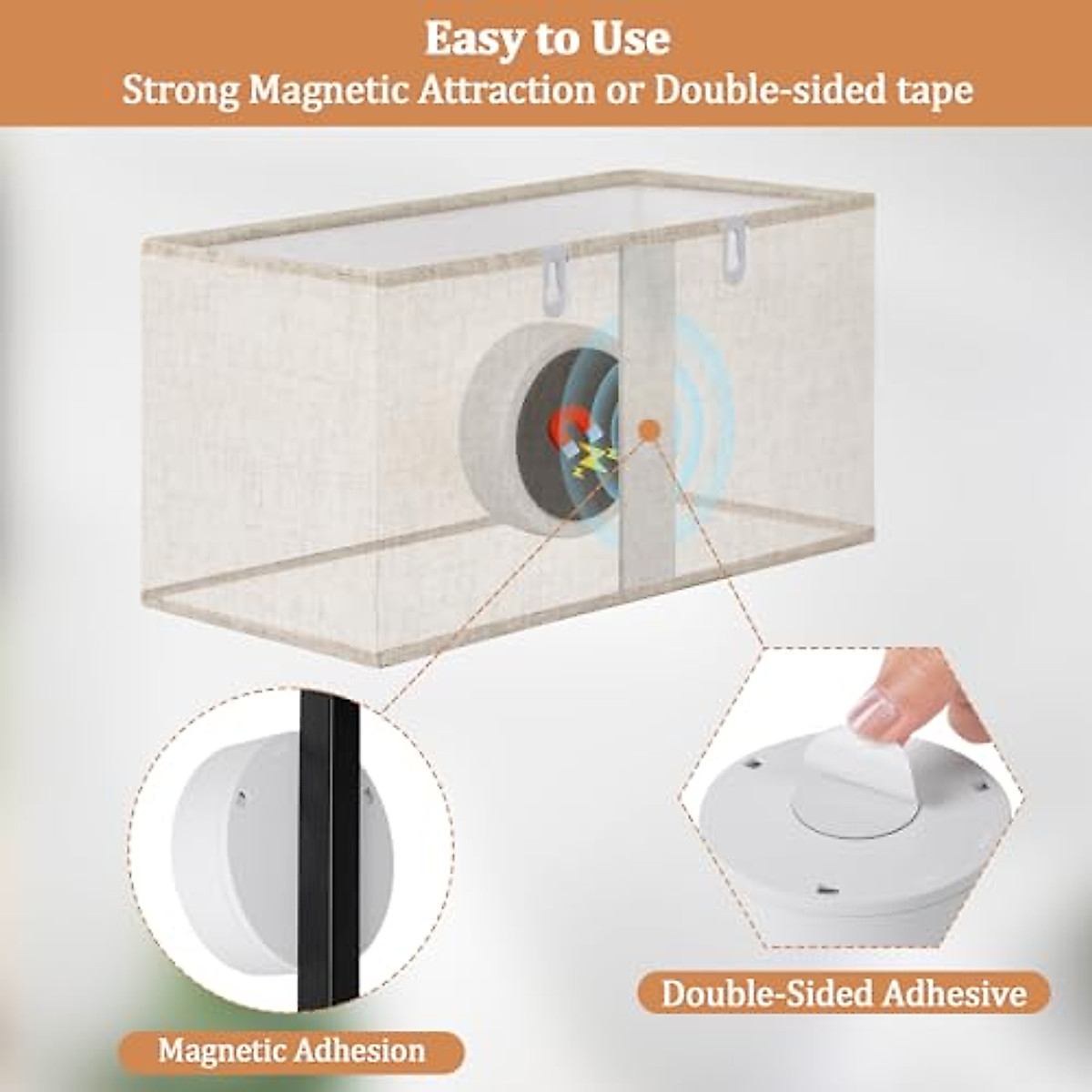 Battery Operated Wall Sconces Set of 2 - Dimmable LED Wall Lights with Remote Control, 15 Color Changeable Wall Mounted Lamps with Fabric Shade, Magnetic LED Wall Light Fixtures for Bedroom Hallway