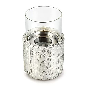 Home Zone Living Concrete Portable Tabletop Round 4.7" Mini Fire Pit Bowl, Wick Included, Indoor, Outdoor Use, Patio, Deck, Balcony Safe, Ethanol Alcohol, Smokeless, Long Burning, Fireplace, Soot Free