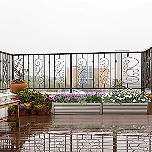 Outdoor 8x4 Ft Metal Raised Garden Bed Patio Large Frame Planters Box for Vegetables/Flower/