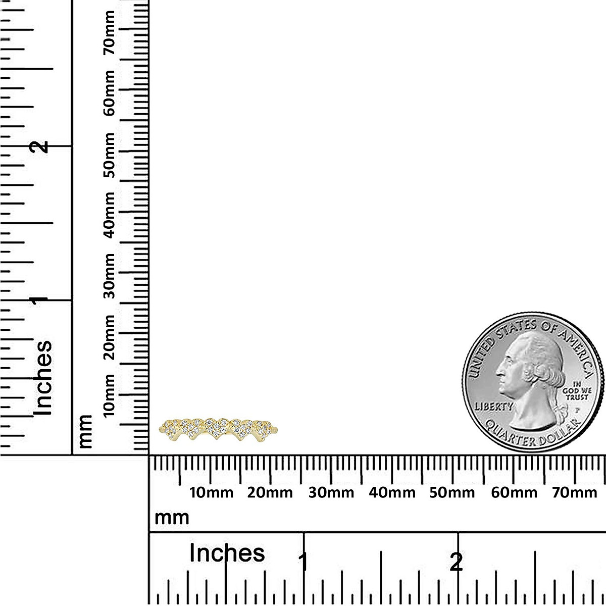 AVORA 10K Yellow Gold Simulated Diamond CZ Heart Fashion Ring - Size 7
