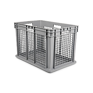 Hudson Exchange 24 x 16 x 16 (2 Pack) Mesh Straight Wall Handled Storage Container Tote, Gray