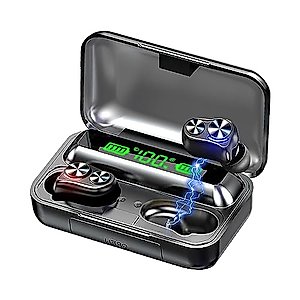 ZYHKJYL Long Playtime True Wireless Earbuds/Headphones Bluetooth, Wireless Charging Case Cell Phones Charging Function Touch Control IPX8 Waterproof Stereo Earphones with LED Digital Display
