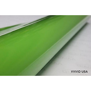 VViViD Lime Green Gloss 60 Inches x 1 Foot Car Wrap Vinyl Roll with Air Release 3MIL-VViViD8