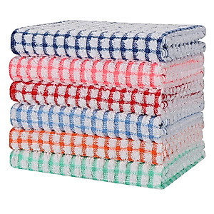 Gentlife 6-Pack Kitchen Dish Towels, 16 Inch x 25 Inch Bulk Absorbent Cotton Kitchen Towels Super Soft Dish Cloths, Dish Towels for Drying Dishes Bright Colorful Tea Towels Kitchen Hand Towels