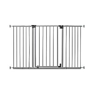 Summer Infant Secure Space Extra-Wide Safety Gate, 28.5 - 52 Inch Wide, for Doorways & Stairways, Auto-Close & Hold-Open, Grey, Slate