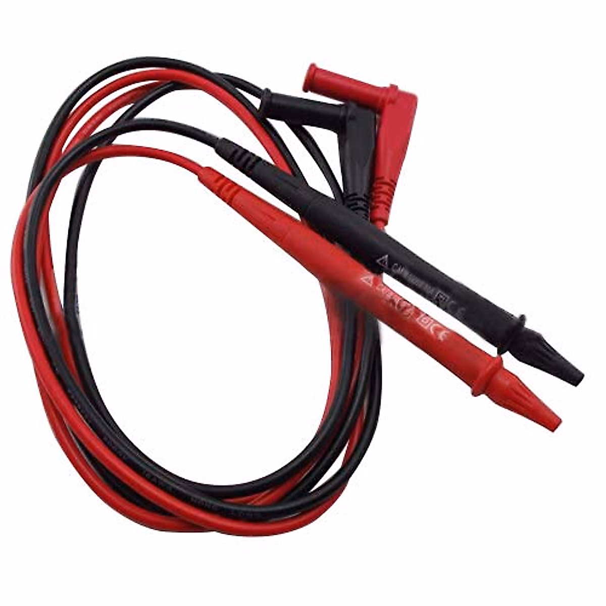 Retractable PVC Tip Test Lead Set, Right Angle,adjustable length Red+black