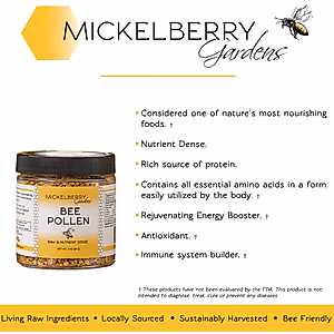 Raw Bee Pollen Granules - Complete Protein Superfood with Vitamins, Minerals & Antioxidants (3 Ounces)