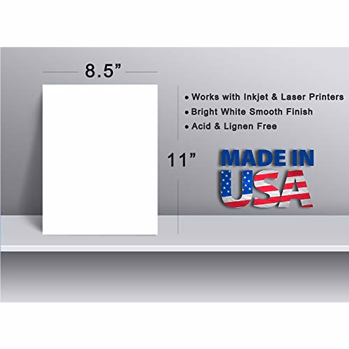 Heavyweight White Cardstock 8.5" x 11" - Thick Paper for Printing - Inkjet/Laser 80lb Cardstock (50 Sheets)