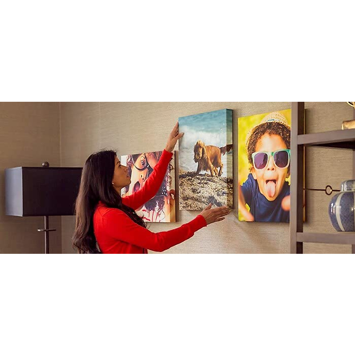 Wall-Art Supplies Custom Canvas Prints with Your Photos 18"×12" Personalized Oil Painting Portrait Canvas for Family Friends Gifts your Photo