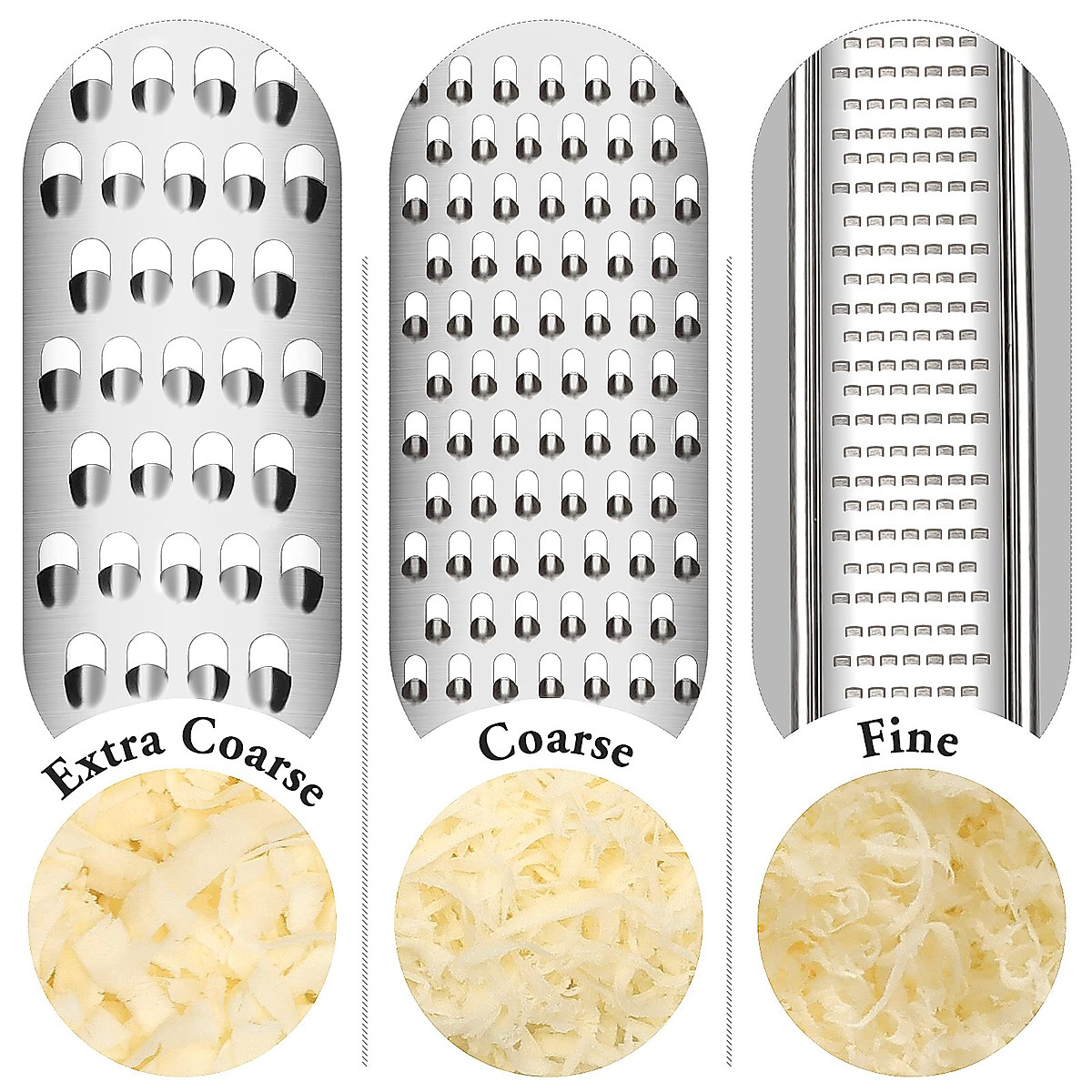Cambom Lemon Zester Grater Three-piece Suit - Heavy Duty Kitchen Tool for Parmesan Cheese, Ginger, Garlic, Nutmeg, Chocolate, Vegetables，Fruits，Stainless Steel Grater Dishwasher Safe Green