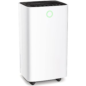 Kndko 2000 Sq. Feet Dehumidifiers, 30 Pint Dehumidifier for Basement, Home and Bedroom With Auto or Manual Drainage - Dehumidifiers With Drain Hose, 3 Operation Modes & 12HR Timer