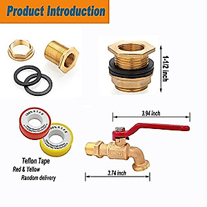 Brass Spigot Rain Barrel Faucet Kit for Rain Water Barrel, Water Tanks, Tubs, Pools etc