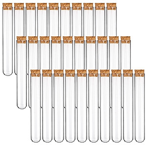 DEPEPE 30pcs 13ml Glass Test Tubes with Cork Stoppers, 15×100mm Small Clear Glass Test Tubes for Scientific Experiments, Plant Propagation and Holiday Gifts