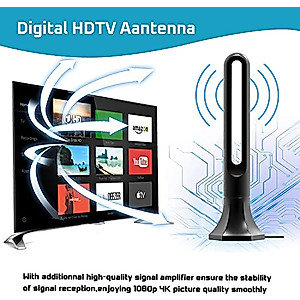 TV Antenna, Digital TV Antenna Indoor for Smart TV, 360° Reception & 2023 Amplifier Signal Booster HDTV Antenna, Long Range Reception - Support 4K 1080p Fire tv Stick and All TV's - 18ft Coax Cable