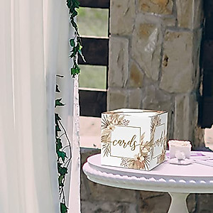 8”Card Box, boho Floral Cards Receiving Box, For Birthday, Wedding, Bridal or Baby Shower, Engagement, Retirements, Graduation, Money Box Holder, Party Favor, Decorations, 1 pte (Cabox005）