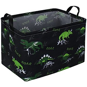 Essme Rectangular Dinosaur Basket,Dinosaur Bins for Boys with Handles for Boys Room Decor,Kids Basket for Kids,Gift Basket.(dinosaur decor)