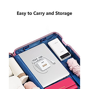 Solopen USB Charging Station 25W, 4-in-1 USB Charger Station, USB Hub Charger for Multiple Devices with Phone Stand,Compatible with Smartphones,Earphones,iPad and More,White