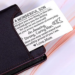 Stocking Stuffers for Men Son Gifts from Mom Graduation Gifts for Him Christmas Gifts for Men Adult Son Stocking Stuffers for Teens Boy Gift Ideas to My Son Birthday Card 21st Birthday Wallet Card