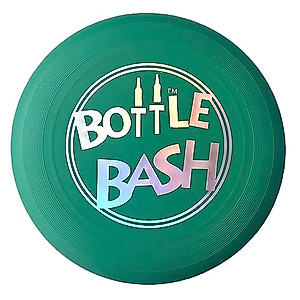 Bottle Bash Outdoor Flying Disc Game Set – Disc Toss Game for Family, Adult & Kids, Backyard and Beach Game - Frisbee Target Lawn Game with Poles & Bottles (Beersbee & Polish Horseshoes)