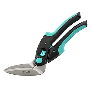 C.JET TOOL 10" Heavy Duty Scissors, Carpet Cutter, Industrial Scissors, Multipurpose, Scissors for Carpet, Cardboard, Leather, Pruning, Gardening, Professional Soft Grip Stainless Steel (Turquoise)
