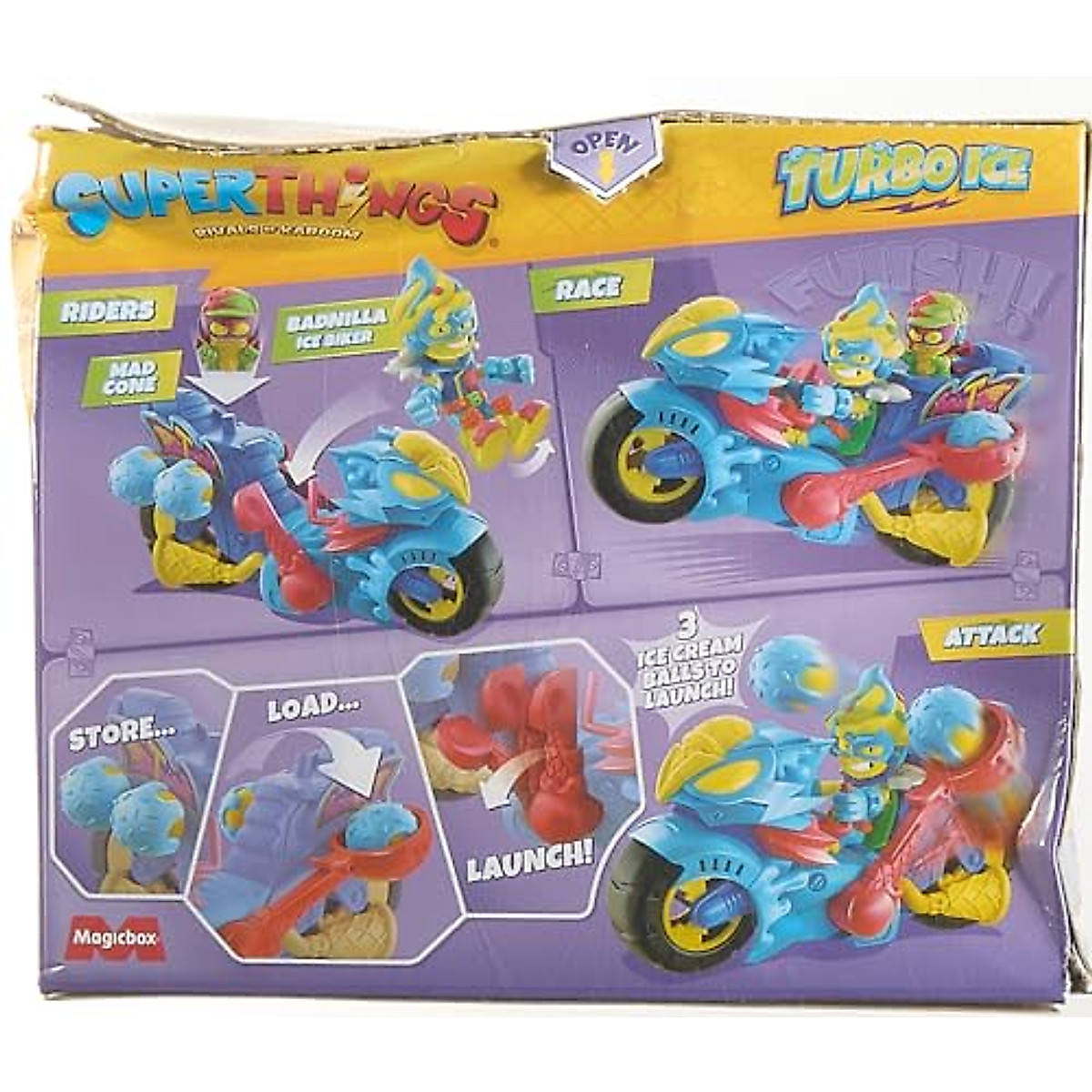 SUPERTHINGS Turbo Ice Scooter with Catapult Ice Cream Ball Launcher, Includes 1 Kazoom Kid and 1 SuperThing